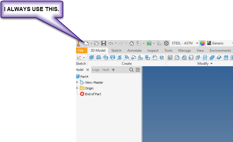 Inventor 2020 New Part From Home Screen - Autodesk Community