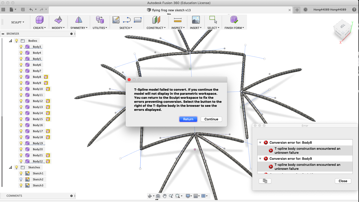 Why Does My T Spline Model Fail To Convert Autodesk Community