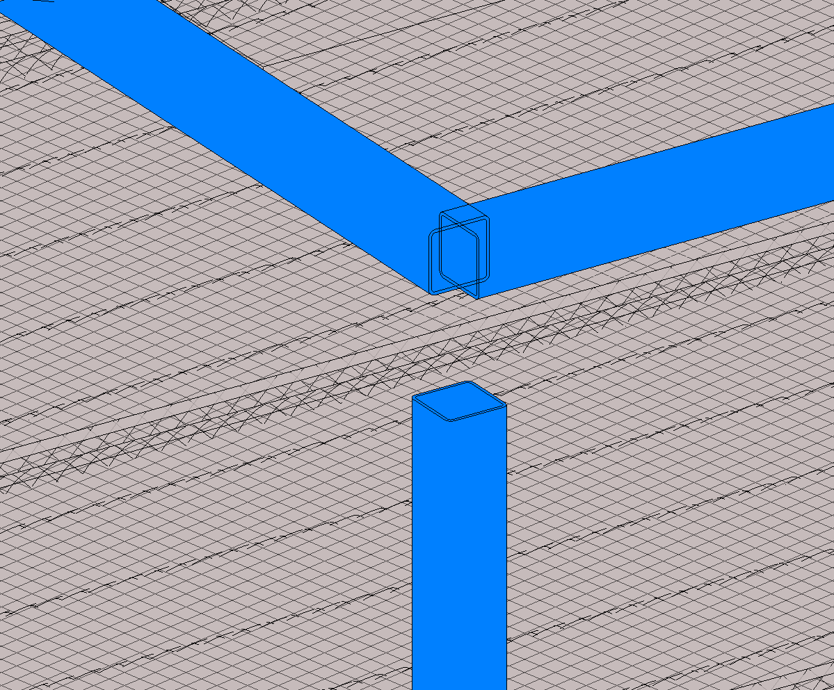 Beam column joins. Joins dissappear after placing column under the ...