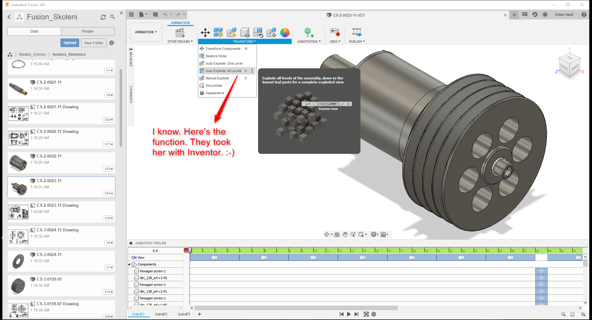 bring back the auto explode in ipn - Autodesk Community