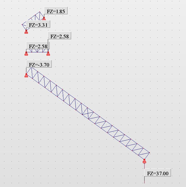 inclined lattice gantry support reactions problem - Autodesk Community