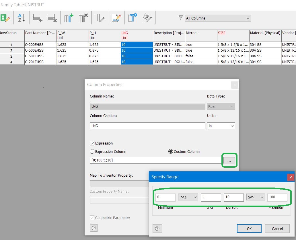 Solved: Custom contents centre structural part variable length parameter - Autodesk Community