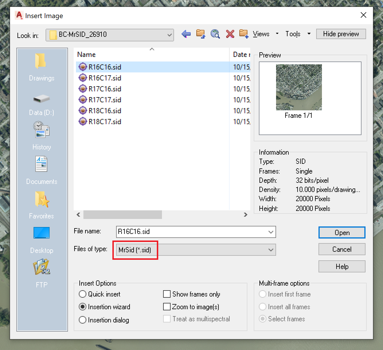 Solved: Can I import mrsid format as an image file in Civil 3D ...