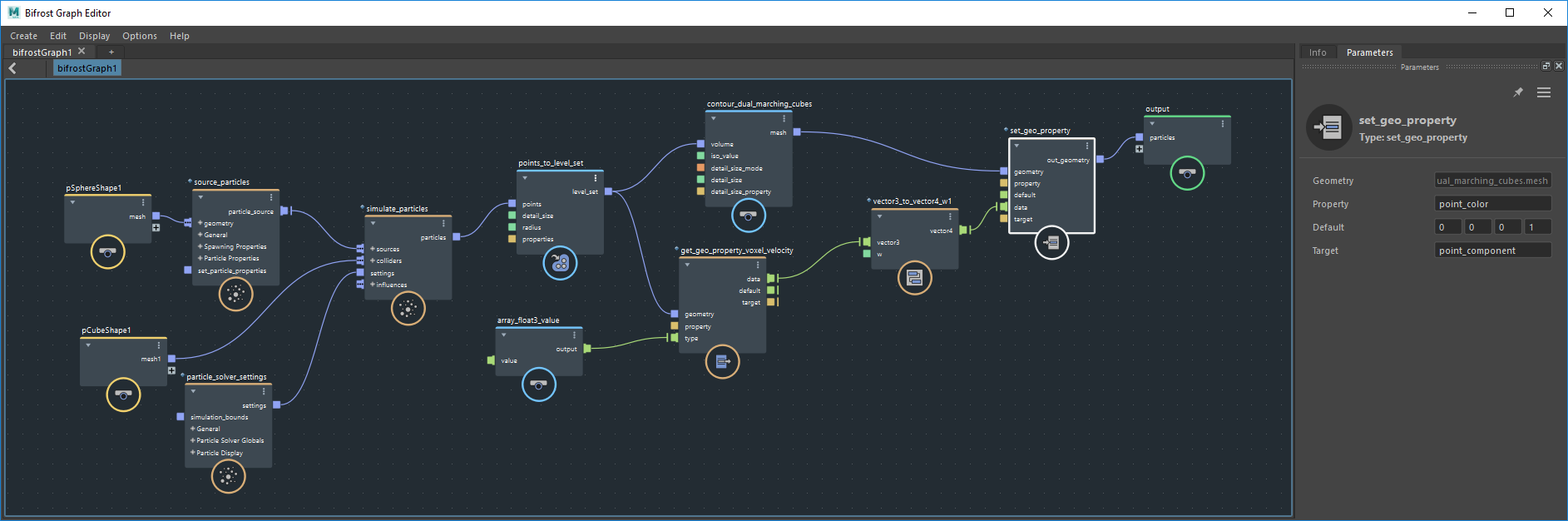 Solved: (Bifrost) Particles> LevelSet> Mesh> MayaMesh ..with VelocityPV colorSet - Autodesk ...
