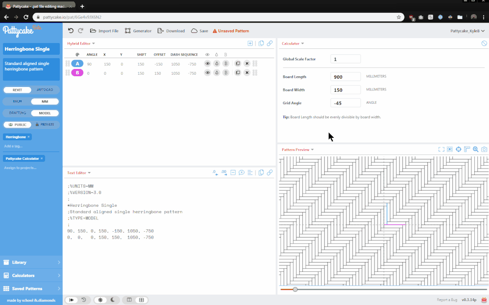 Solved: Herringbone 150 x 900 mm Hatch Pattern - Autodesk Community