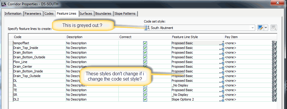 Corridor feature lines dont update with code set style - Autodesk Community