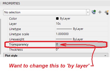 Solved: How to change transparency back to "By Layer"? - Autodesk Community