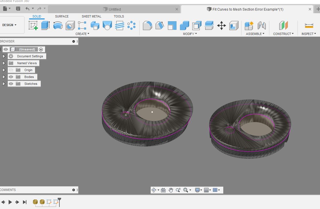 Impossible to create Fit Curves to Mesh Section - Autodesk Community