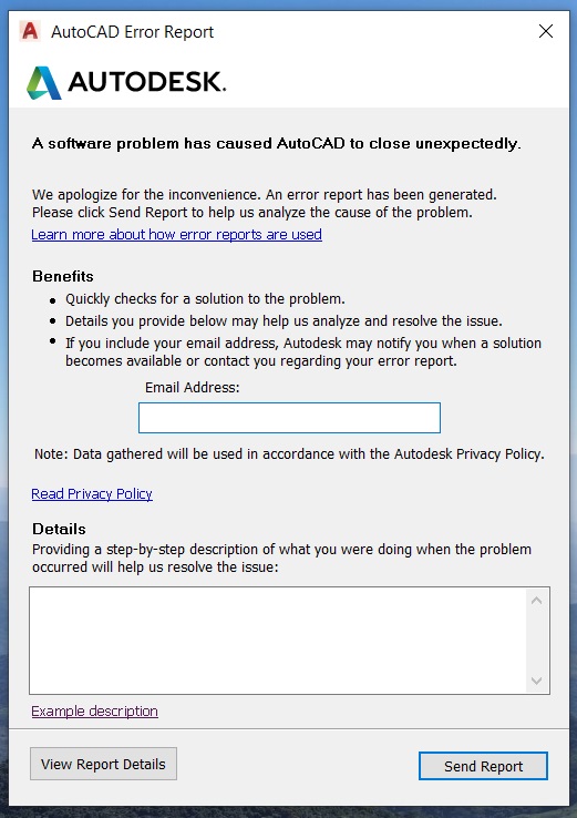 A software problem has caused autocad to close unexpectedly Autocad ...