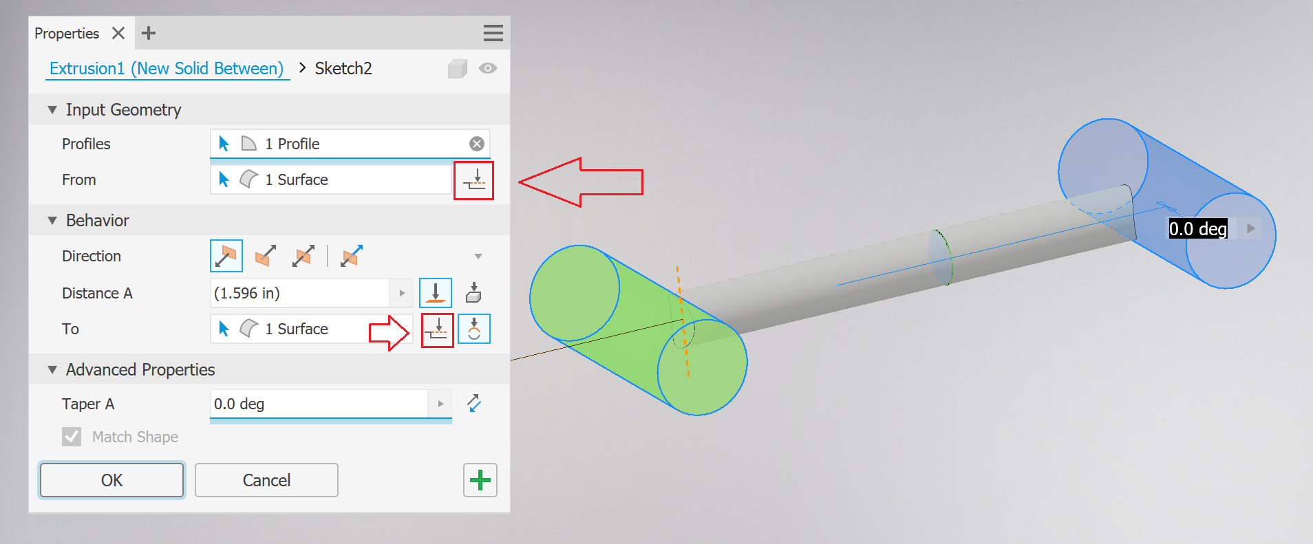 Solved: Cannot extrude between two circular surfaces, with minimum solution! - Autodesk Community