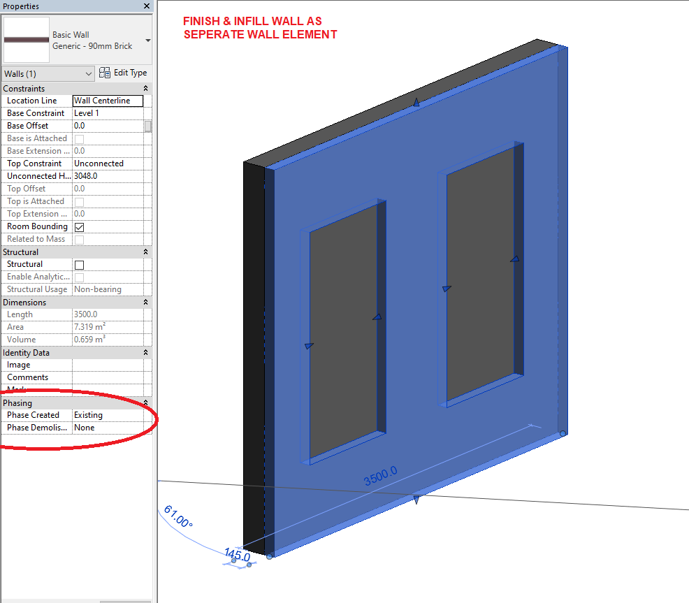 Phasing - Show existing walls and holes for demo windows in new constr ...
