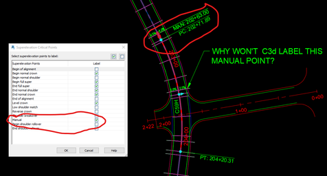 Solved: manual superelevation editing - Autodesk Community
