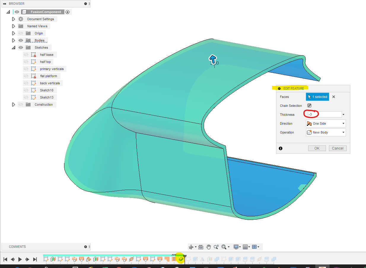 Solved How To Create A Surface Loft From A Line To A Modified Version Of Itself Autodesk
