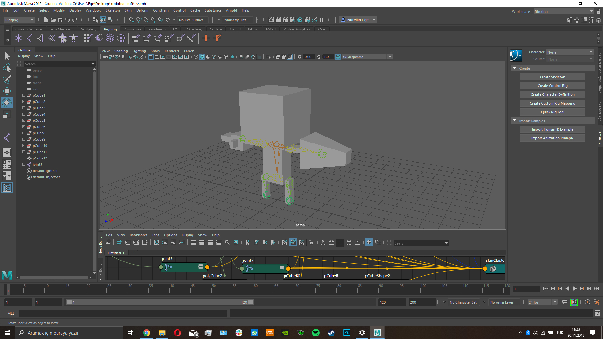 Solved: Objects deform when they are rotated after rigging - Autodesk Community