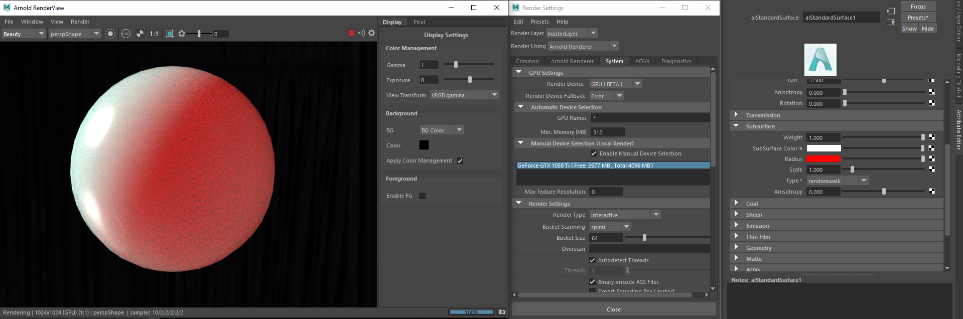 Arnold GPU render SSS sampling problem - Autodesk Community