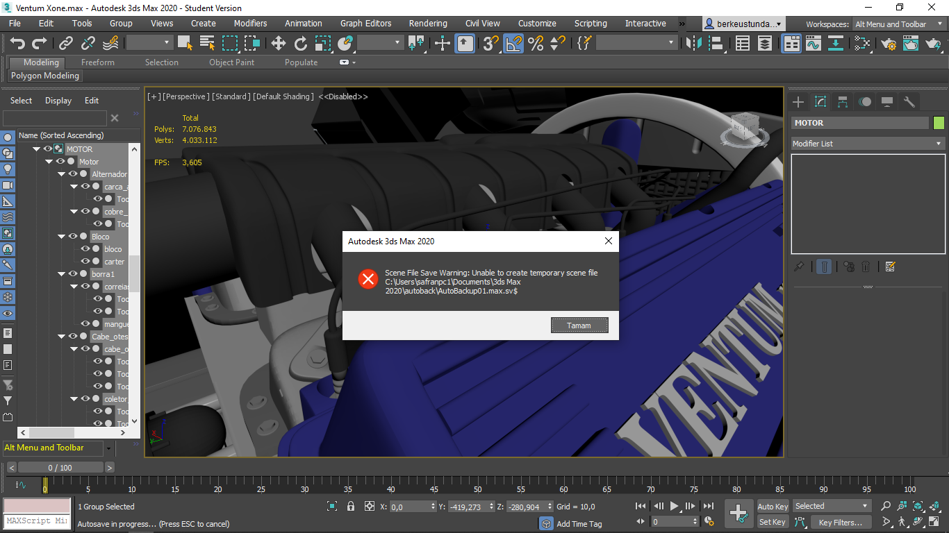 issue : Unable to create temporary scene file when saving a file in 3ds Max - Autodesk Community