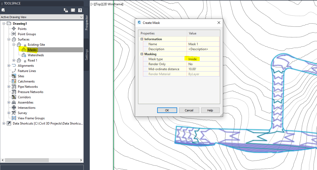 Solved: Hide ground contours behind new road contours - Autodesk Community