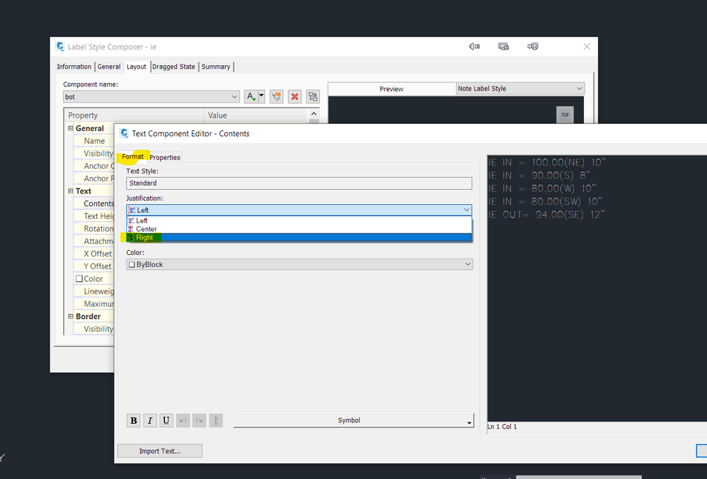 Solved: Pipe label justification issue - Autodesk Community
