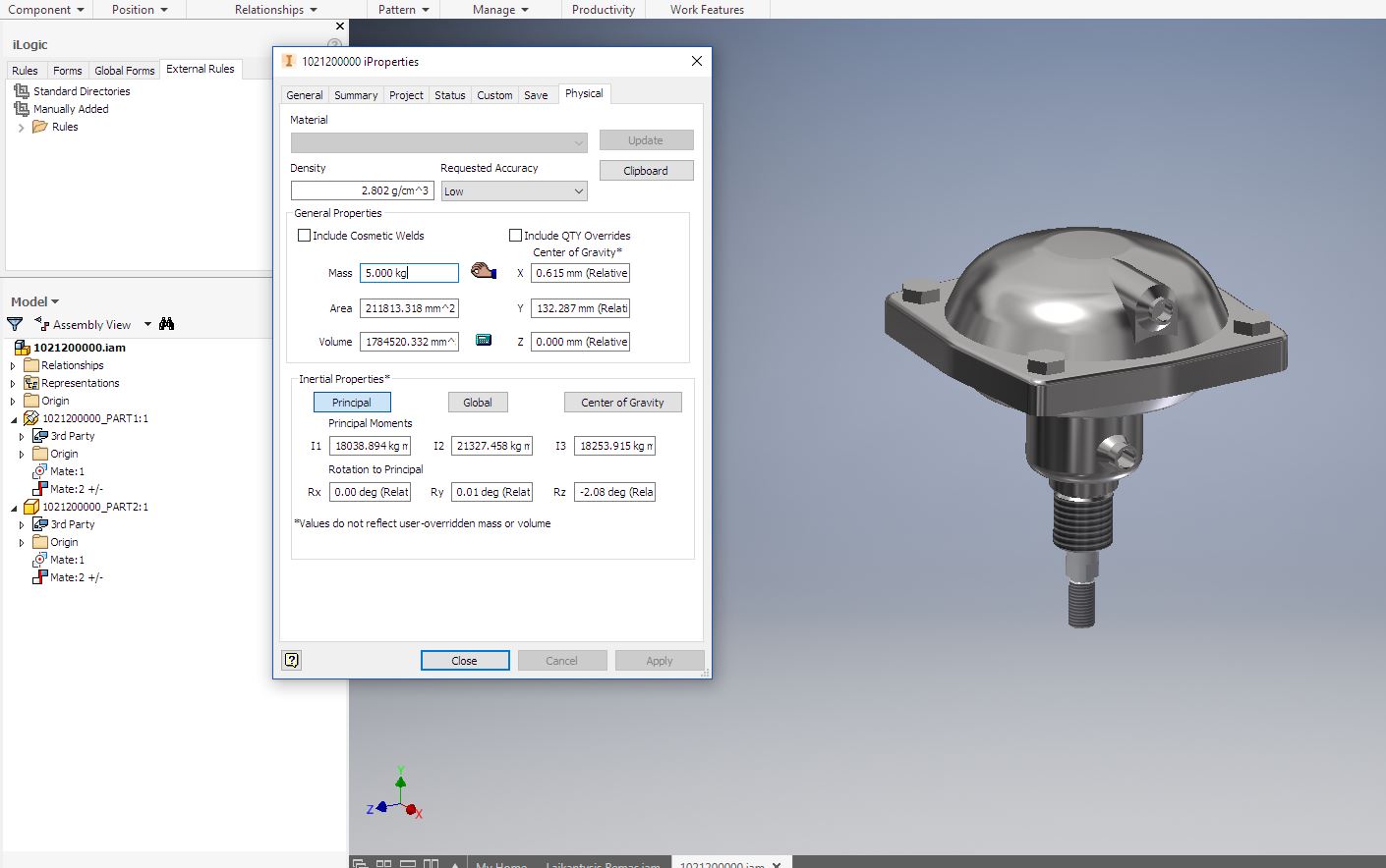 Inventor Stress Analysis Assembly weight override - Autodesk Community