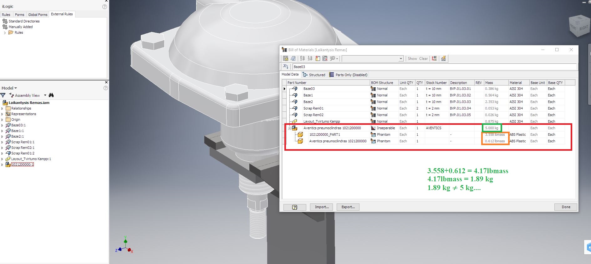 Inventor Stress Analysis Assembly weight override - Autodesk Community