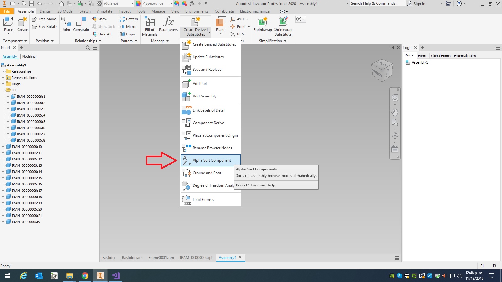 Part files moved into a created folder within the Browser - Autodesk ...
