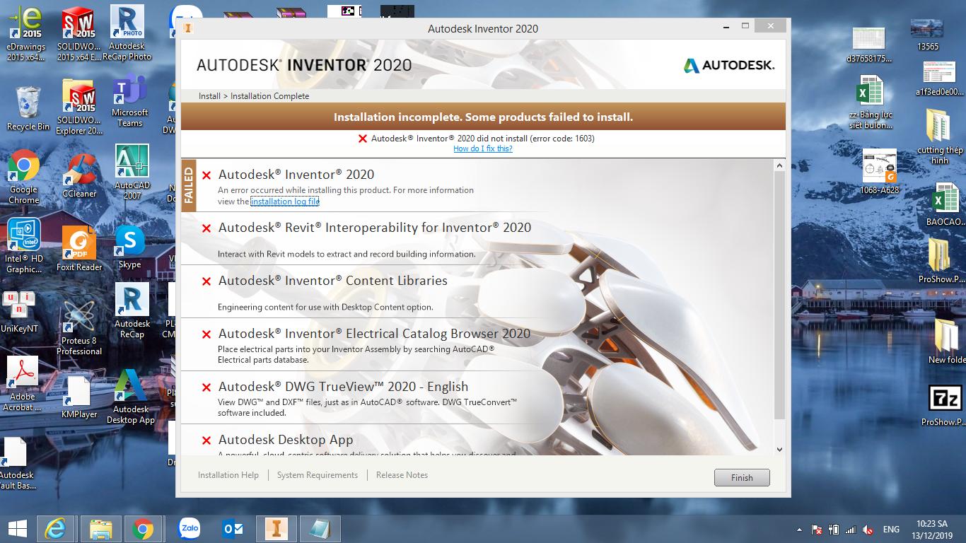 install inventor 2020 failed - Autodesk Community