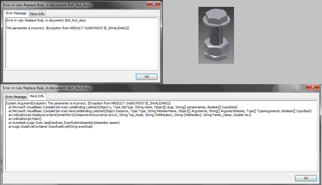 Solved: help - cannot replace Washer & Nut in assy by ilogic - Autodesk ...