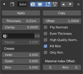 Dedicated refined tool to add Thickness (similar to Shell or Solidify ...
