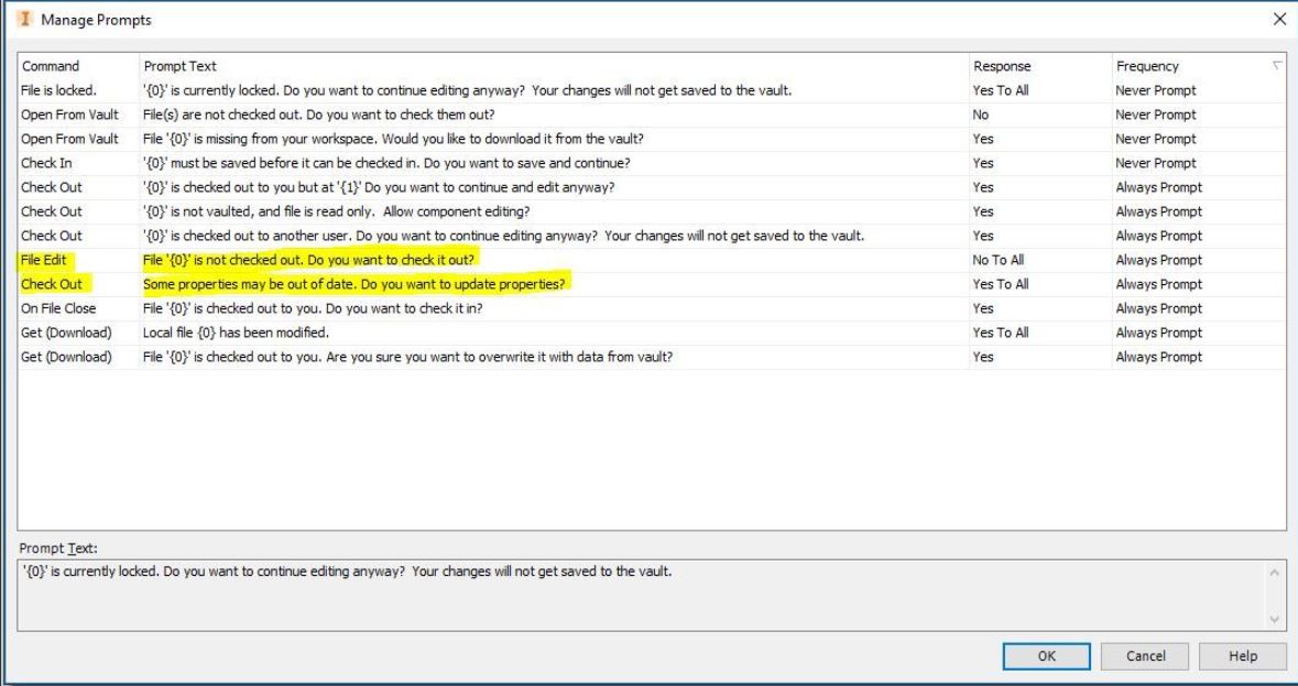 Vault Prompts... one should not cause to skip another one. - Autodesk ...