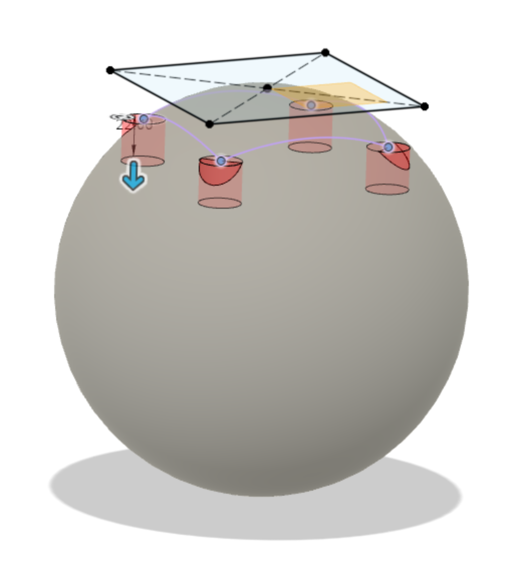 Solved: Create perpendicular holes in sphere - Autodesk Community