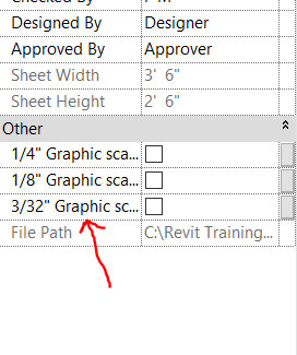 How do I get graphic scale options to appear on the properties palette ...