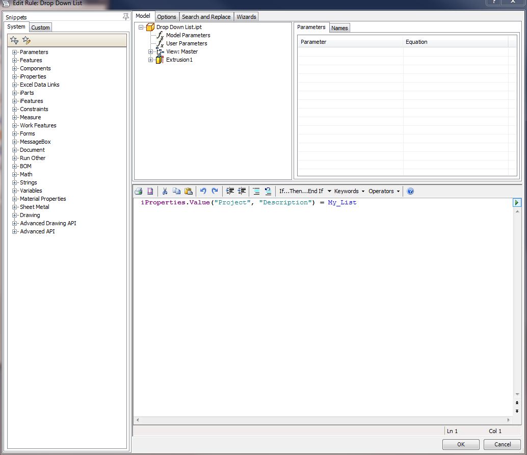 How do I create an iproperty with a pull down menu? - Autodesk Community