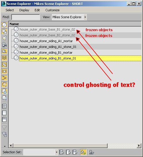 Scene Explorer Text Ghosting Control? - Autodesk Community