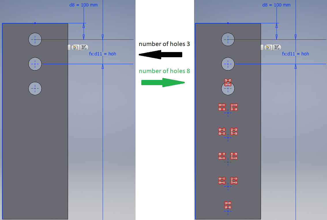 Solved: hole function, adjust the number of holes - Autodesk Community