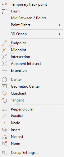 Middle button POP Menu Osnaps not working with keystroke - Autodesk Community