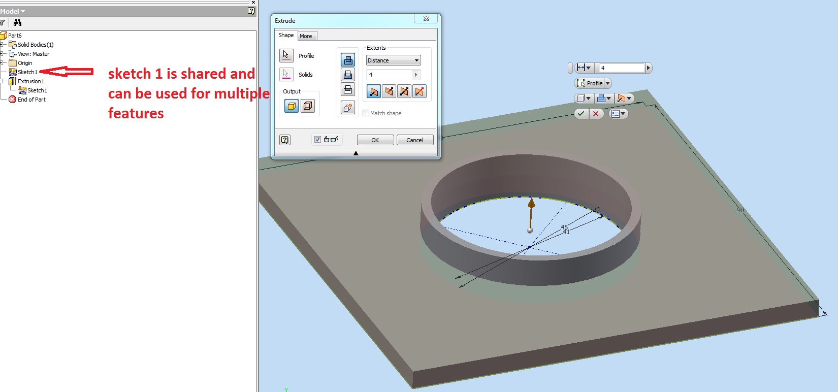 Solved: Multiple extrusion depths on same part - Autodesk Community