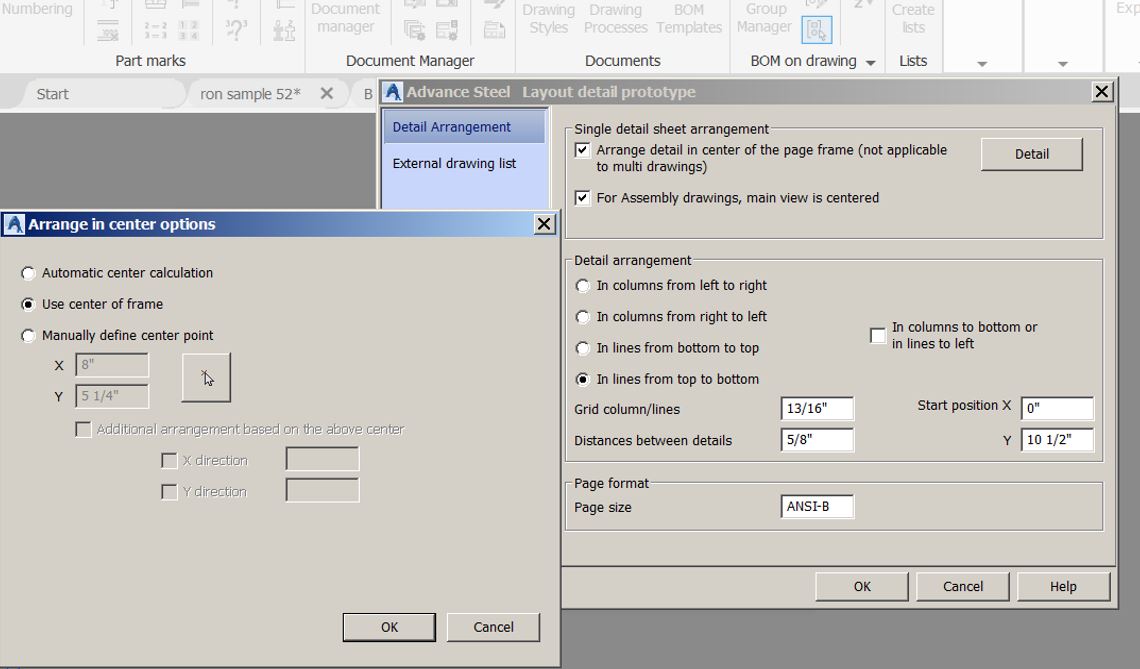 Solved: Help. singlepart detail is not centered in drawing frame ...