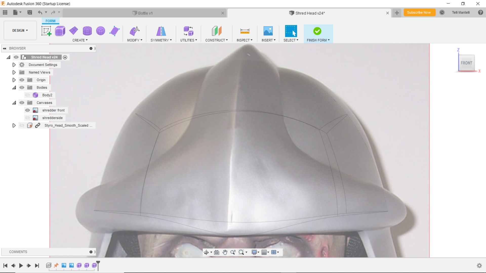 How to add this feature to the helmet Im working on....stuck...thanks ...