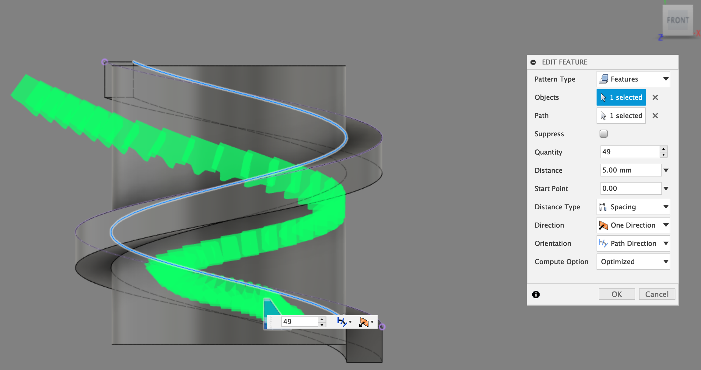 Pattern along the helix path - unexpected results - Autodesk Community