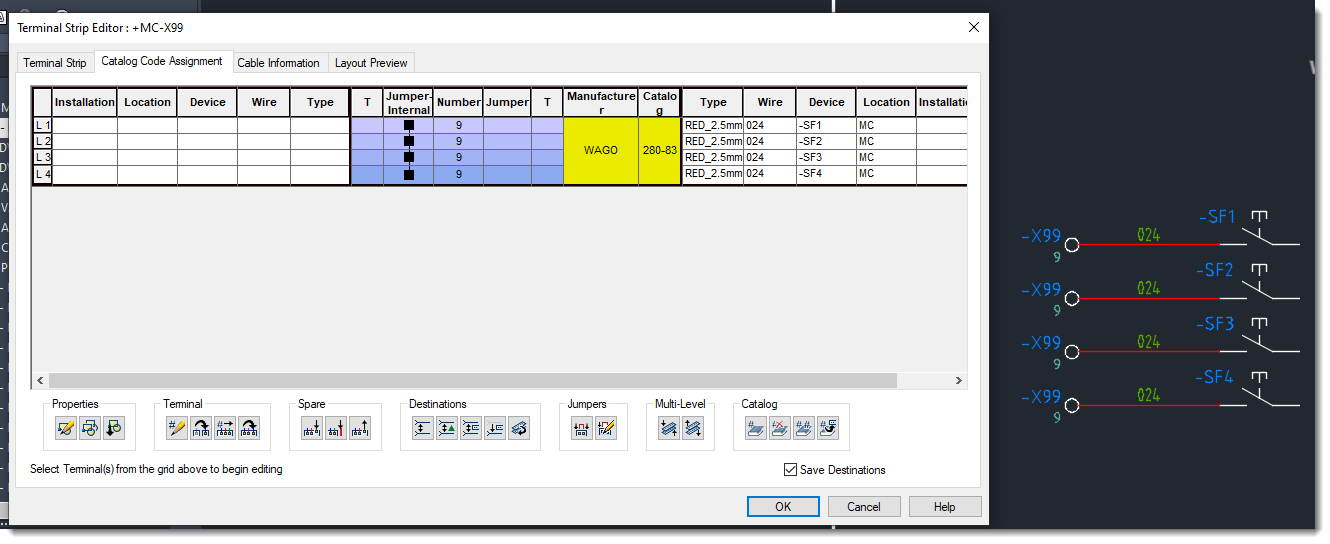 Solved: Terminal association for single level 4 conductor through ...