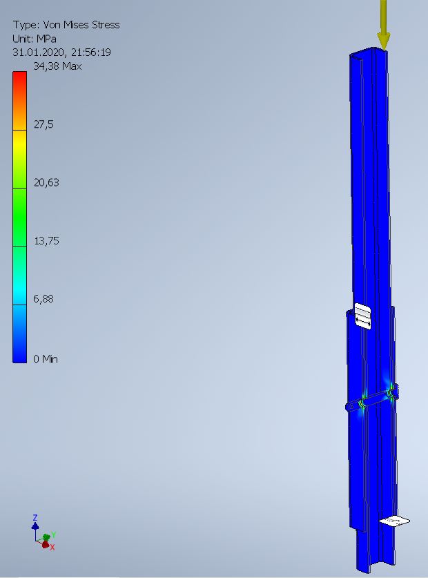 Inventor FEA of sliding square tubes with a pin in center - Autodesk ...