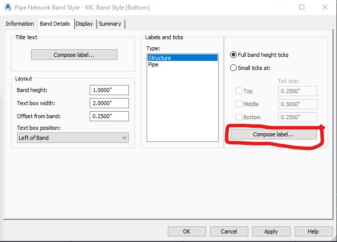 Solved: Structure Label Style or Data Band? (Text for Each) - Autodesk Community