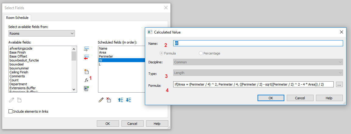 Solved: how to add length and width of a room as parameters in schedule properties - Autodesk ...