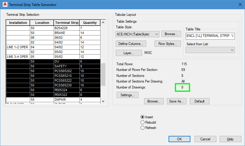Terminal Strip Table Generator Only Creates One Table Per Sheet ...