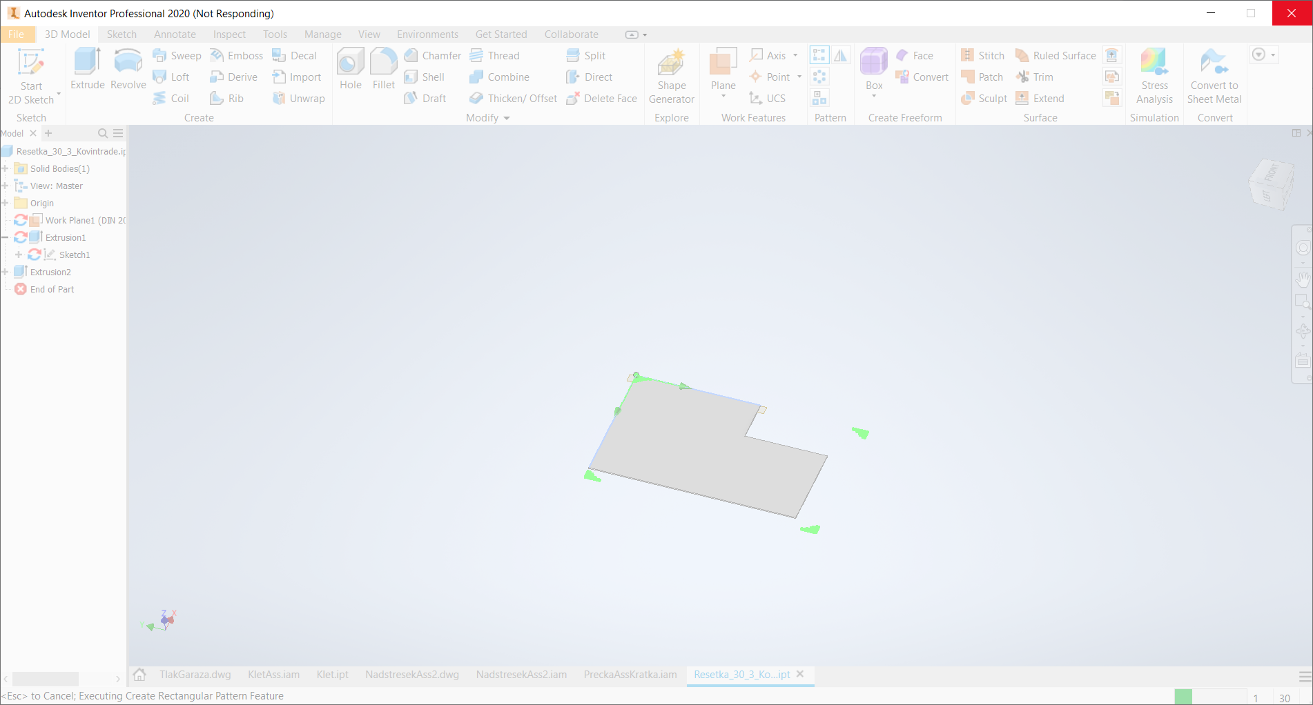 Solved: Array of rectangular 30mm by 40mm, 120 rows 140 columns VERY VERY SLOW - Autodesk Community