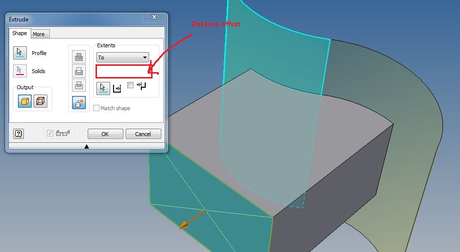 Ability to specify offset from extrusion start/end faces - Autodesk Community