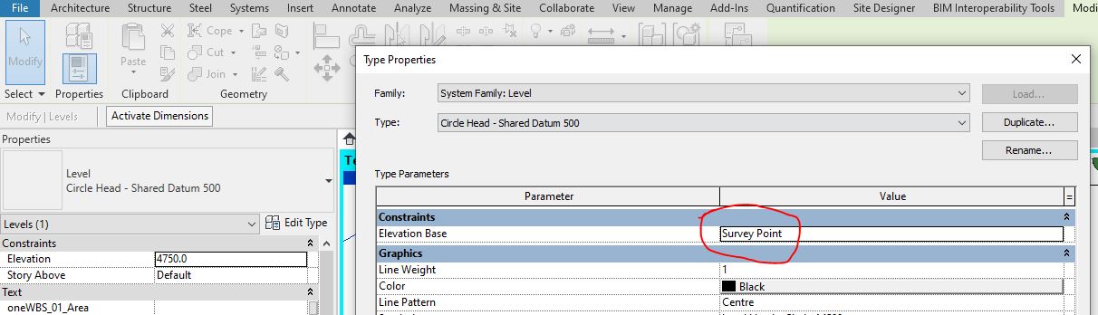 PROJECT BASE POINT IS THE SAME IN ANY MODELS, BUT THE LEVELS ARE ...