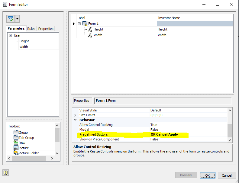 Solved: Passing multiple paramters from a form to a part - How do I ...