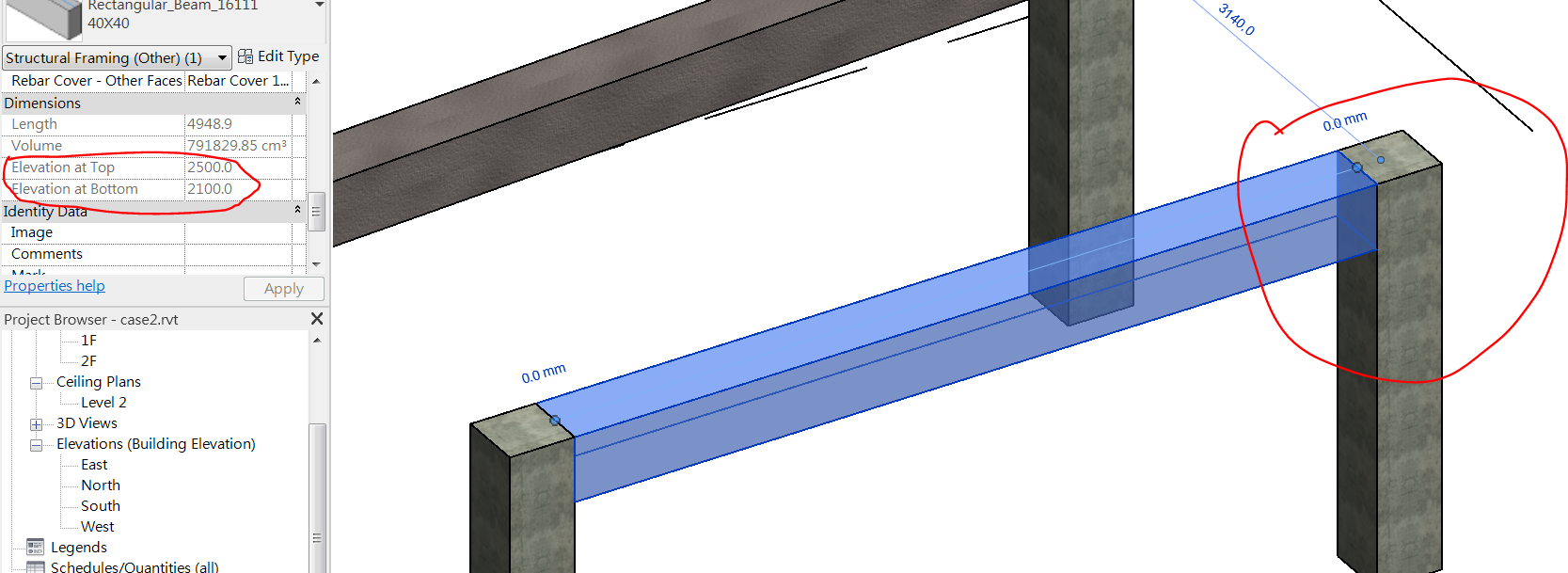 Elevation at top & bottom for rotated beams in Revit 2018 & 2019 ...