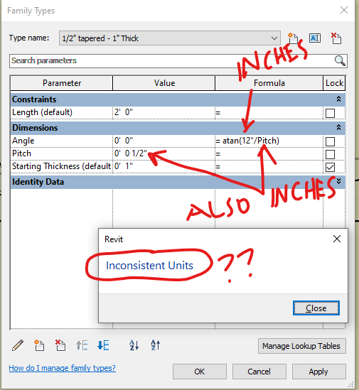 inches / inches = inconsistent units - Autodesk Community
